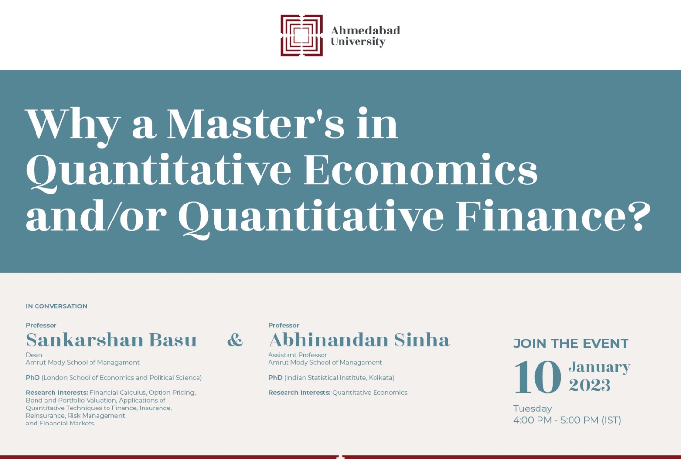 Why a Master's in Quantitative Economics and/ or Quantitative Finance?